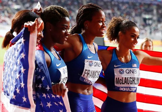 Us Relay Team Celebrates After Winning Editorial Stock Photo - Stock ...