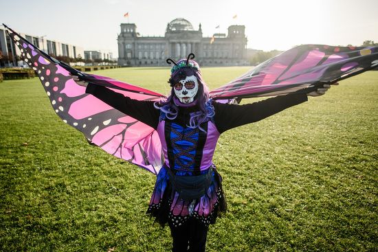 Activist Wearing Disguise Waves Her Wings Editorial Stock Photo - Stock ...