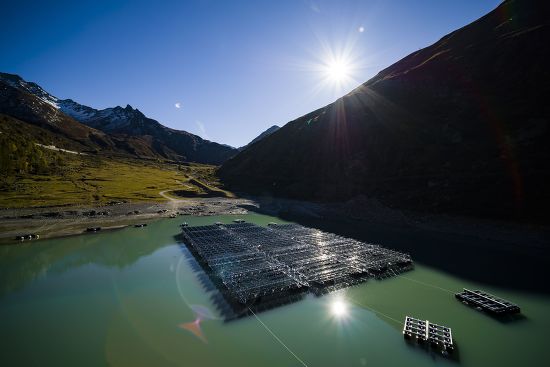 Floating Barges Solar Panels Pictured On Editorial Stock Photo - Stock ...