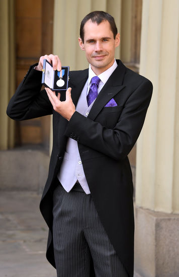 Christopher Jewell Holding Queens Gallantry Medal Editorial Stock Photo ...