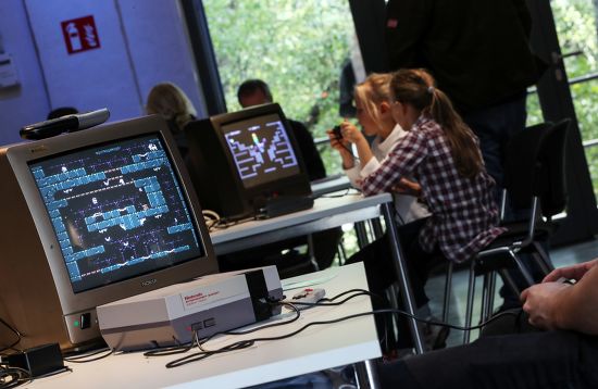 Visitors Play Old Computer Games On Editorial Stock Photo - Stock Image ...