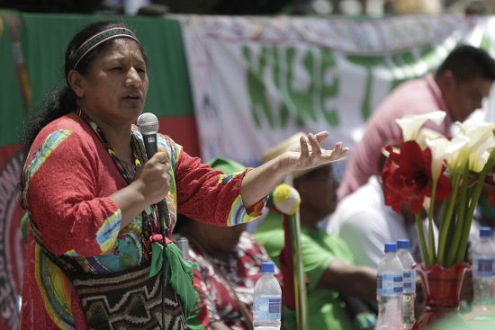 Aida Quilcue Indigenous Authority Speaks During Editorial Stock Photo ...