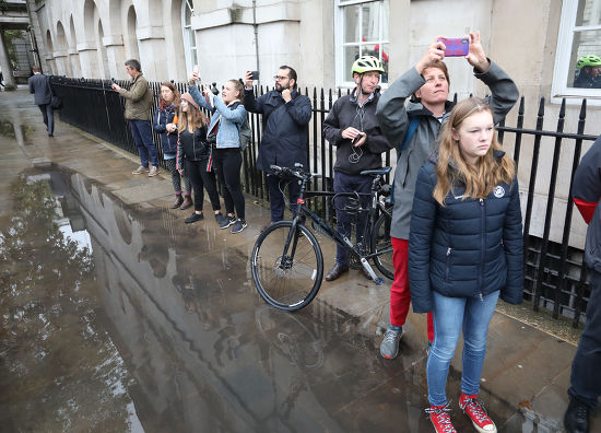 People Avoid Large Puddle Whilst Watching Editorial Stock Photo - Stock ...