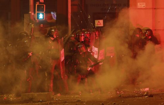 Protesters Clash Riot Police Thousands People Editorial Stock Photo ...
