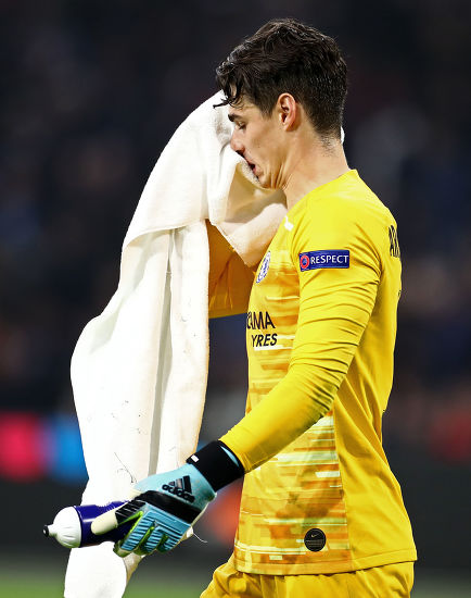 Kepa Arrizabalaga Chelsea Wipes His Face Editorial Stock Photo - Stock ...