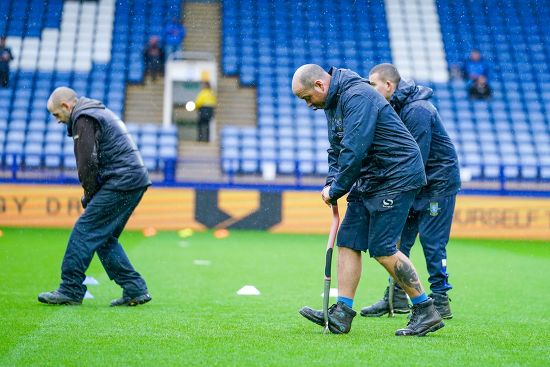 Sheffield Wednesday Ground Staff Fork Pitch Editorial Stock Photo ...
