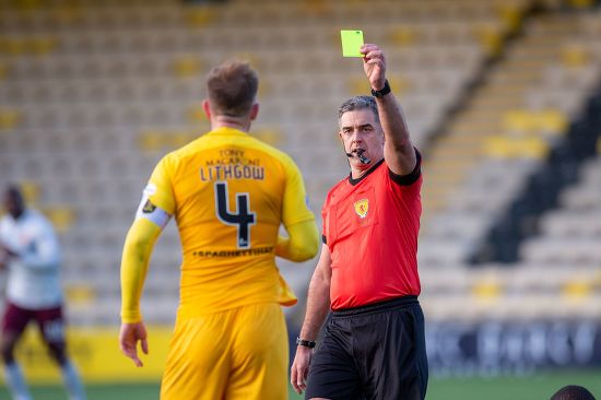 Referee Greig Aitken Shows Yellow Card Editorial Stock Photo - Stock ...