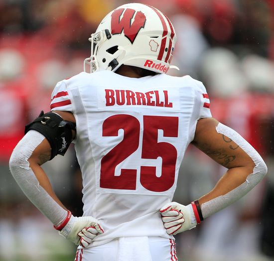 Safety Eric Burrell 25 Wisconsin Badgers Editorial Stock Photo - Stock ...