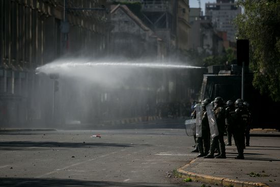 Police Spray Water Cannon During Protest Editorial Stock Photo - Stock ...