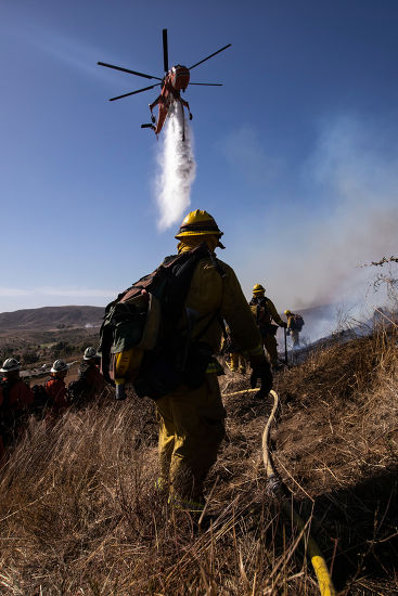 Firefighters Yellow Inmate Firefighters Try Contain Editorial Stock ...