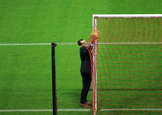 Referee Mr Jarred Gillet Tests Goal Editorial Stock Photo - Stock Image ...