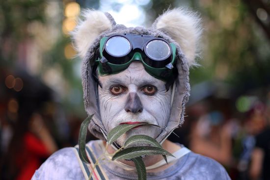 Protester Poses Photo Dressed Halloween Costume Editorial Stock Photo ...