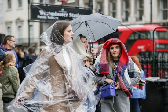 Woman Seen Wearing Rain Pouch On Editorial Stock Photo - Stock Image ...
