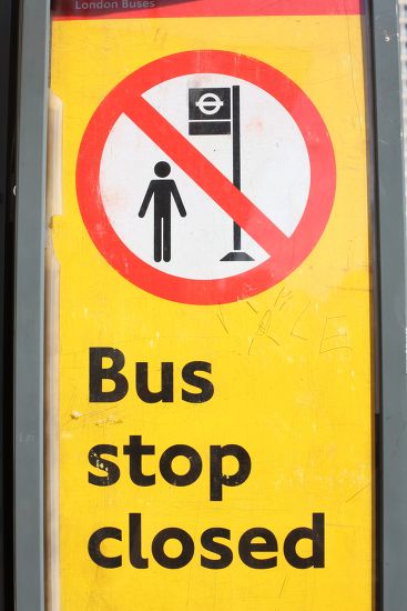 Bus Stop Closed Sign Oxford Street Editorial Stock Photo - Stock Image ...