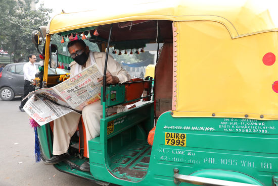Indian Auto Rickshaw Driver Wears Mask Editorial Stock Photo - Stock ...