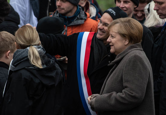 German Chancellor Angela Merkel R Poses Editorial Stock Photo - Stock ...