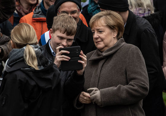 German Chancellor Angela Merkel R Poses Editorial Stock Photo - Stock ...