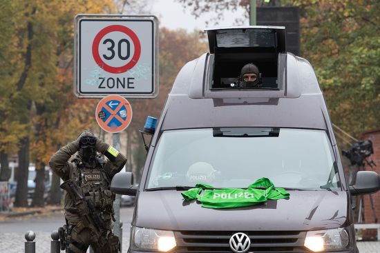 Armed Police Officers Guard Area During Editorial Stock Photo - Stock ...