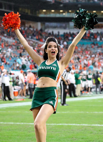 Miami Hurricanes Cheerleader Celebrates Crowd Hurricanes Editorial ...