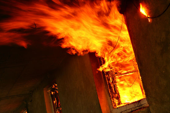Georgian House Set On Fire By Editorial Stock Photo - Stock Image ...