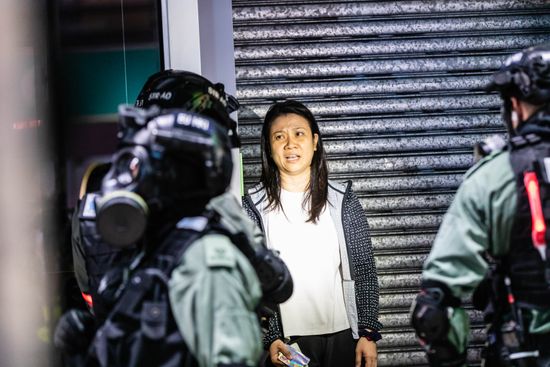 Woman Being Interrogated By Riot Police Editorial Stock Photo - Stock ...