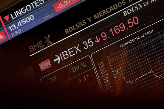 Screen Displays Chart Evolution Index Ibex Editorial Stock Photo ...