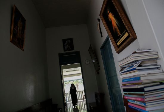 Discalced Carmelites Nun Walk Carmelite Monastery Editorial Stock Photo ...