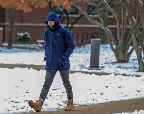 Man Bundled Against Subfreezing Temperatures Walks Editorial Stock ...