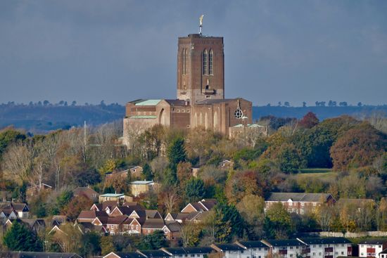Guildford Cathedral Surrounded By Autumnal Colours Editorial Stock ...