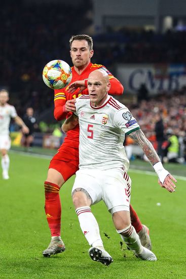 Botond Barath Hungary Aaron Ramsey Wales Editorial Stock Photo - Stock ...