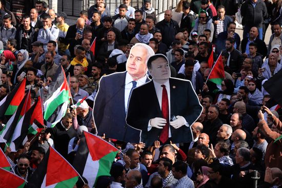 Palestinians Carry Cutout Placards Depicting Israeli Editorial Stock ...