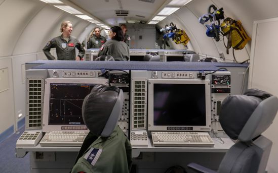 Interior View Boeing Awacs During Presentation Redakčních stock ...