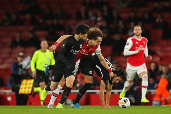 Frankfurts Midfielder Daichi Kamada Arsenals Defender Editorial Stock ...
