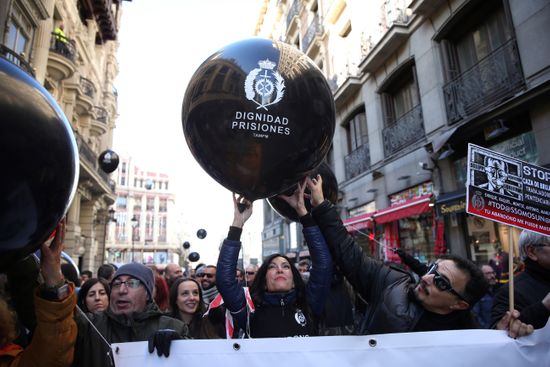 Prison Workers Hold Balloon That Reads Editorial Stock Photo - Stock ...