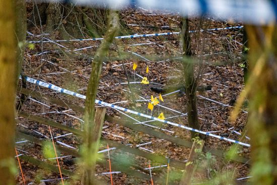 Police Tape Evidence Identification Markers On Editorial Stock Photo ...