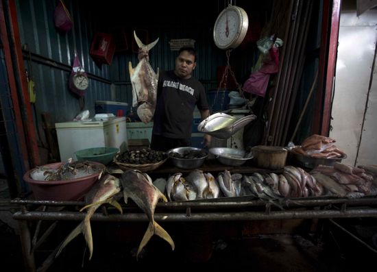 Man Offers Fish Popular Market Managua Editorial Stock Photo - Stock ...