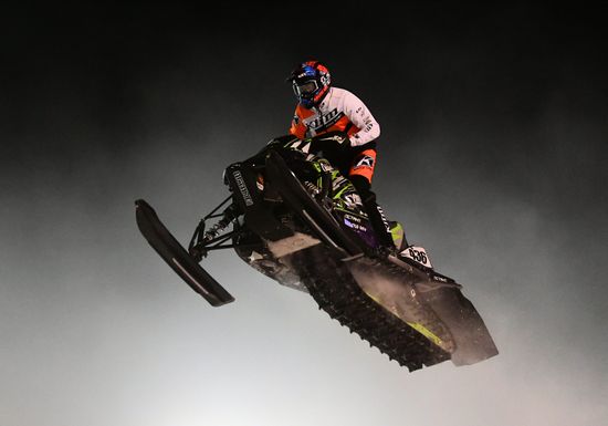 Professional Snocross Racer Travis Muller Competes Editorial Stock ...