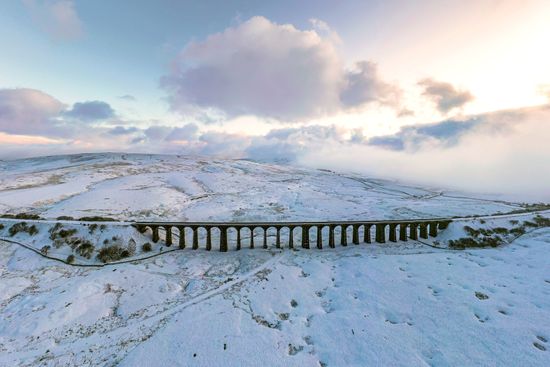 Fresh Snow By Ribble Viaduct Ribble Editorial Stock Photo - Stock Image ...