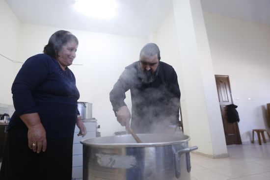 Greek Orthodox Priest Cooks Burbara Dishes Editorial Stock Photo ...