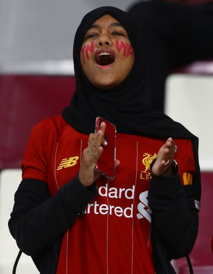 Liverpool Fan Cheers Her Team On Editorial Stock Photo - Stock Image ...