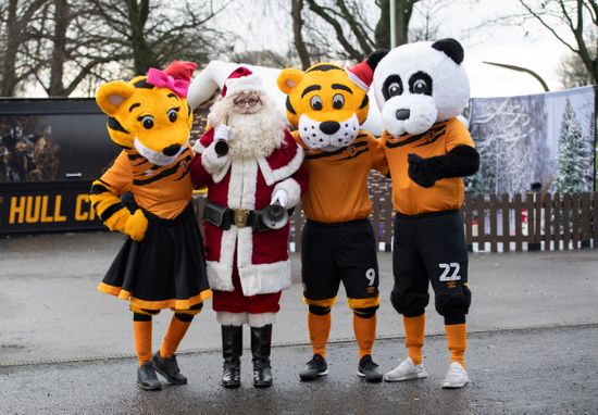 Father Christmas Meets Hull City Mascots Editorial Stock Photo - Stock ...