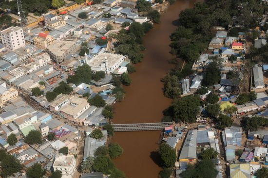 Aerial View Shows Shabelle River Passing Editorial Stock Photo - Stock ...
