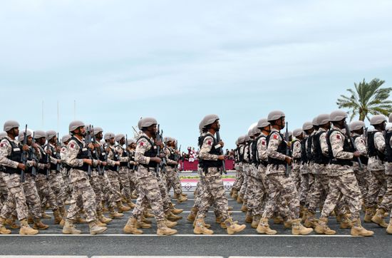 Qatari Soldiers Participate Military Parade Mark Editorial Stock Photo ...