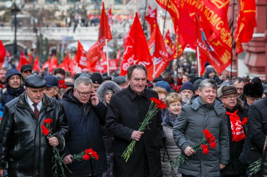 Communist Party Members Supporters Carry Late Editorial Stock Photo ...