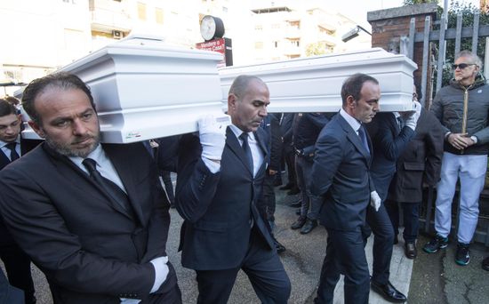 Pallbearers Carry Caskets During Funeral Service Editorial Stock Photo ...