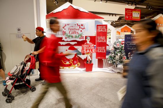 Shoppers Walk Past Sales Signs Inside Editorial Stock Photo - Stock ...