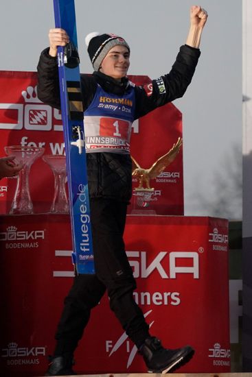 Winner Marius Lindvik Norway Celebrates On Editorial Stock Photo ...