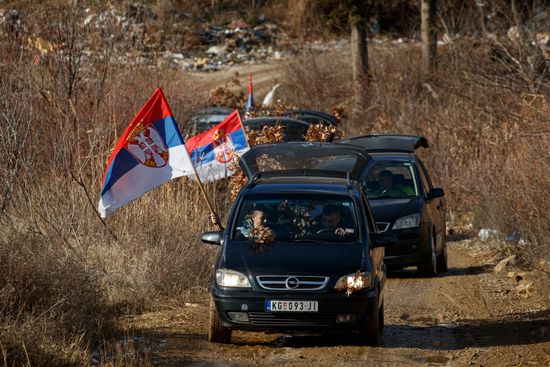 Kosovo Serbs Wave Serb National Flags Editorial Stock Photo - Stock ...