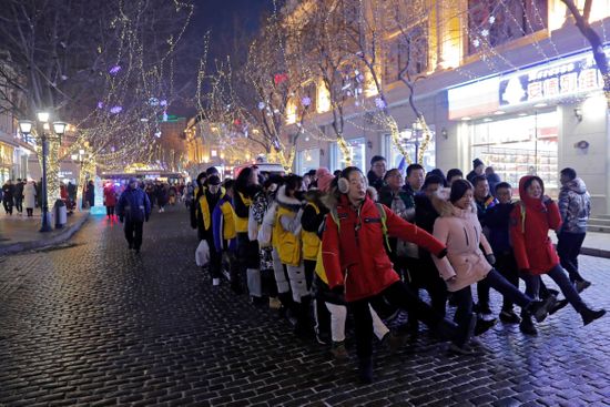 People Gather Dance Central Street Harbin Editorial Stock Photo - Stock ...