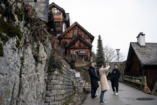 Tourists Take Photographs Austrian Unesco World Editorial Stock Photo ...
